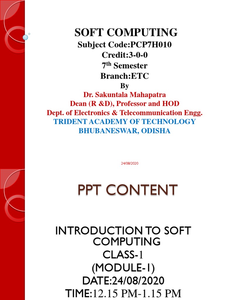 Introduction To Soft Computing | PDF | Fuzzy Logic | Artificial Neural Network