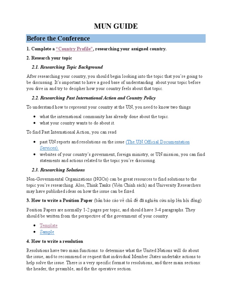 Mun Guide | PDF | United Nations | International Relations