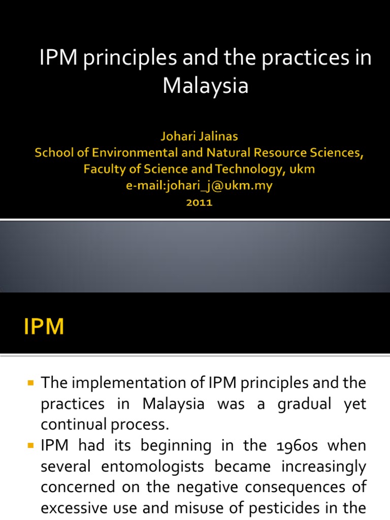 IPM Principles and the Practices in Malaysia | Organic Farming ...