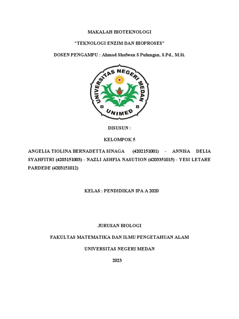 Kelompok 5 - Teknologi Enzim Dan Bioproses-3 | PDF
