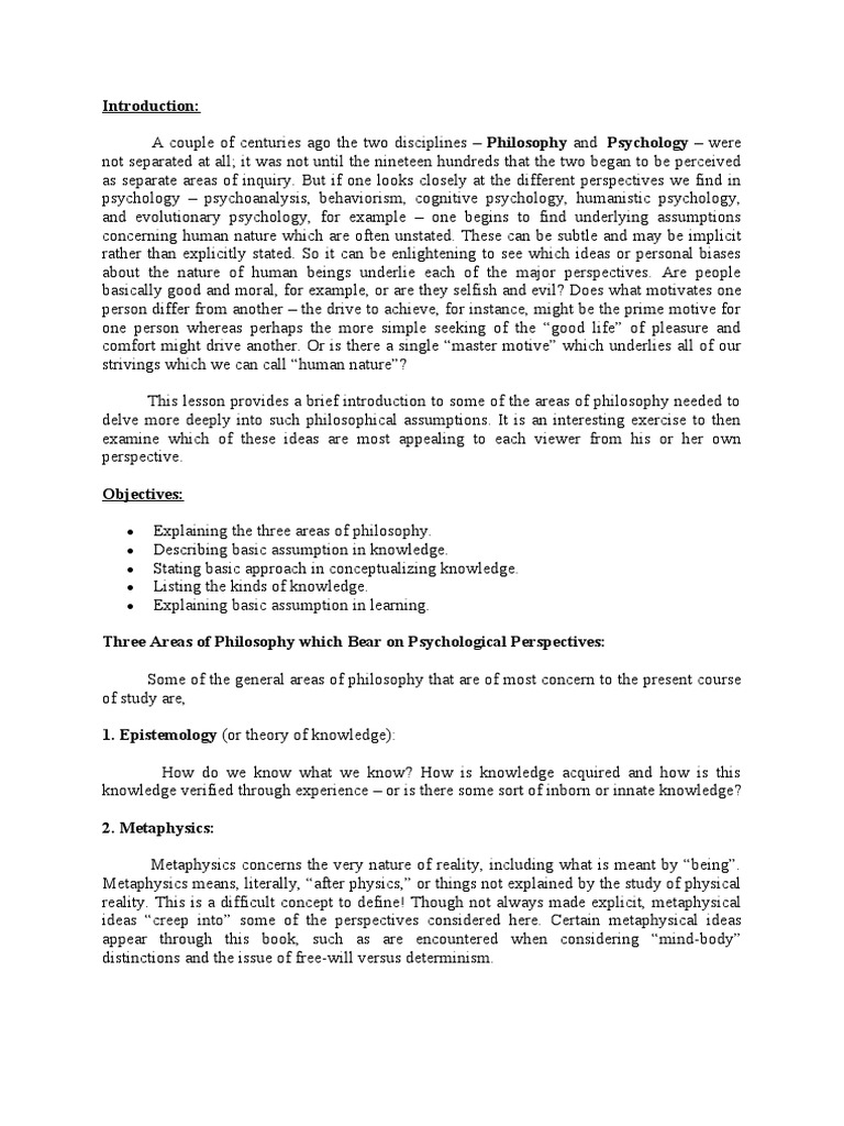 Summary On Basic Assumptions of Knowledge and Learning | PDF ...