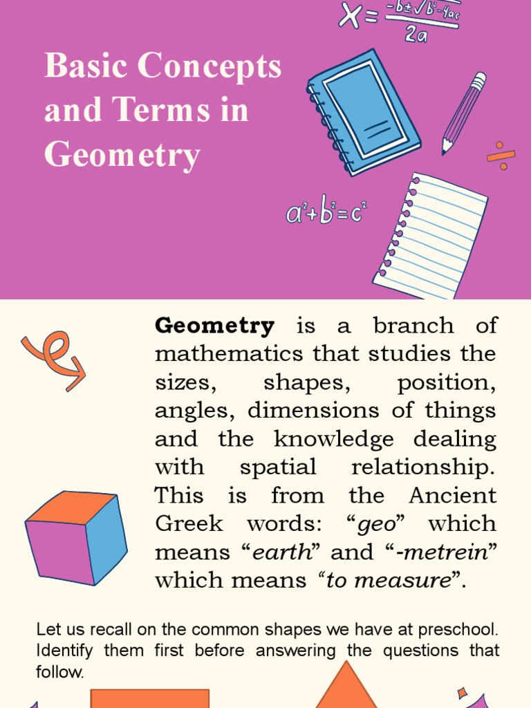 Basic Concepts and Terms in Geometry | PDF