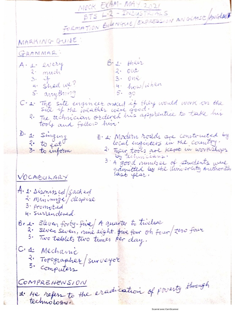 Corrigé Anglais Bts Blanc Istdi 2021 | PDF