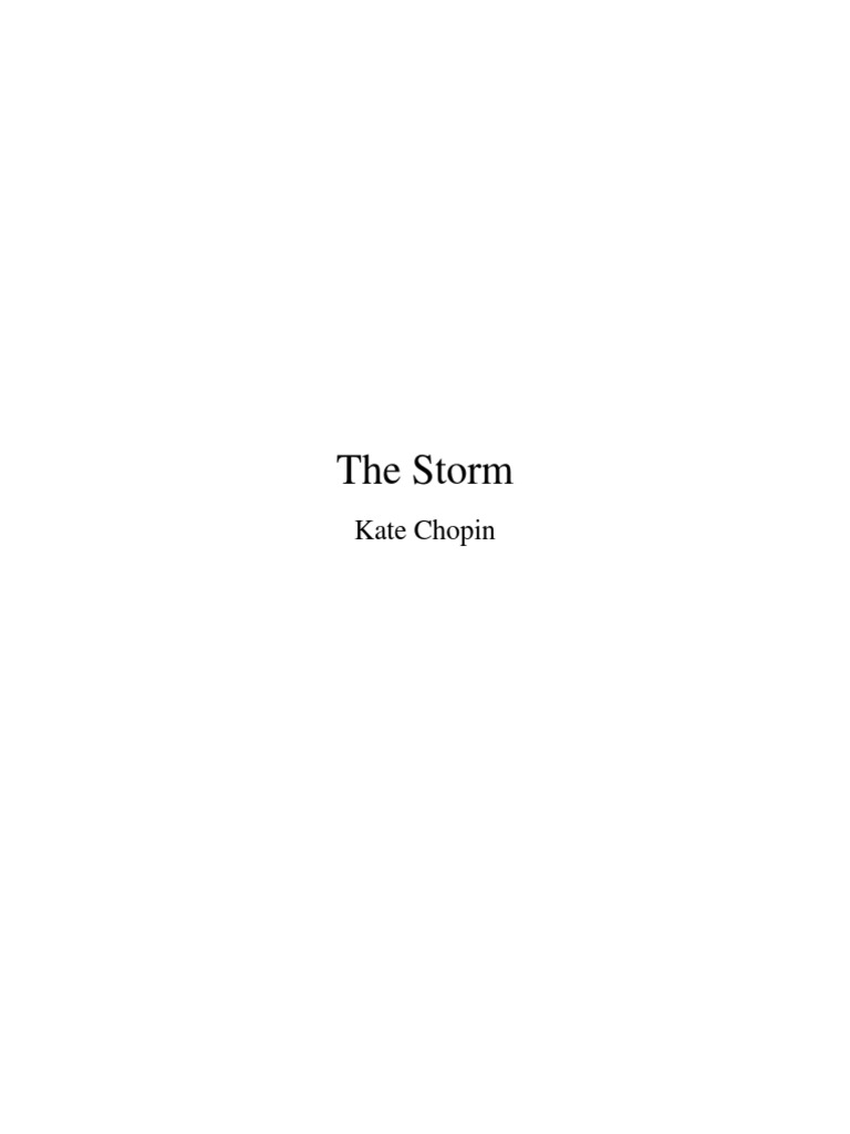 The Storm by Kate Chopin | PDF | Mystery, Thriller & Crime Fiction
