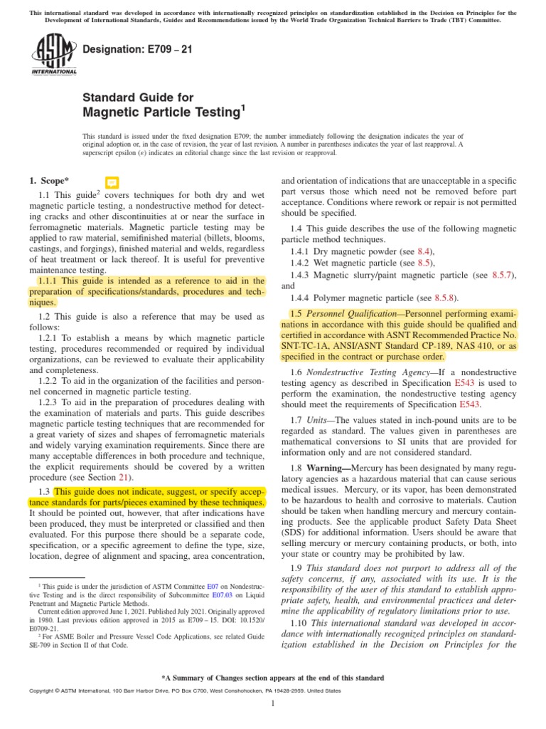Astm e 709 Edicion 2021 | PDF | Ultraviolet | Nondestructive Testing