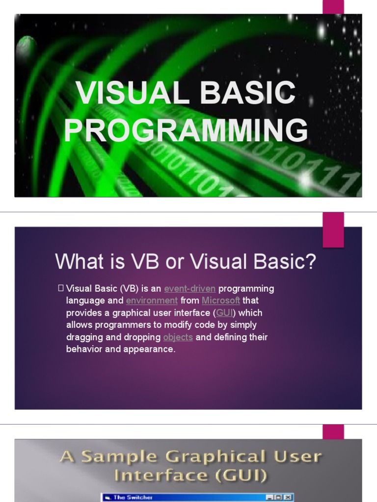 Lesson - VISUAL BASIC PROGRAMMING 1 | PDF