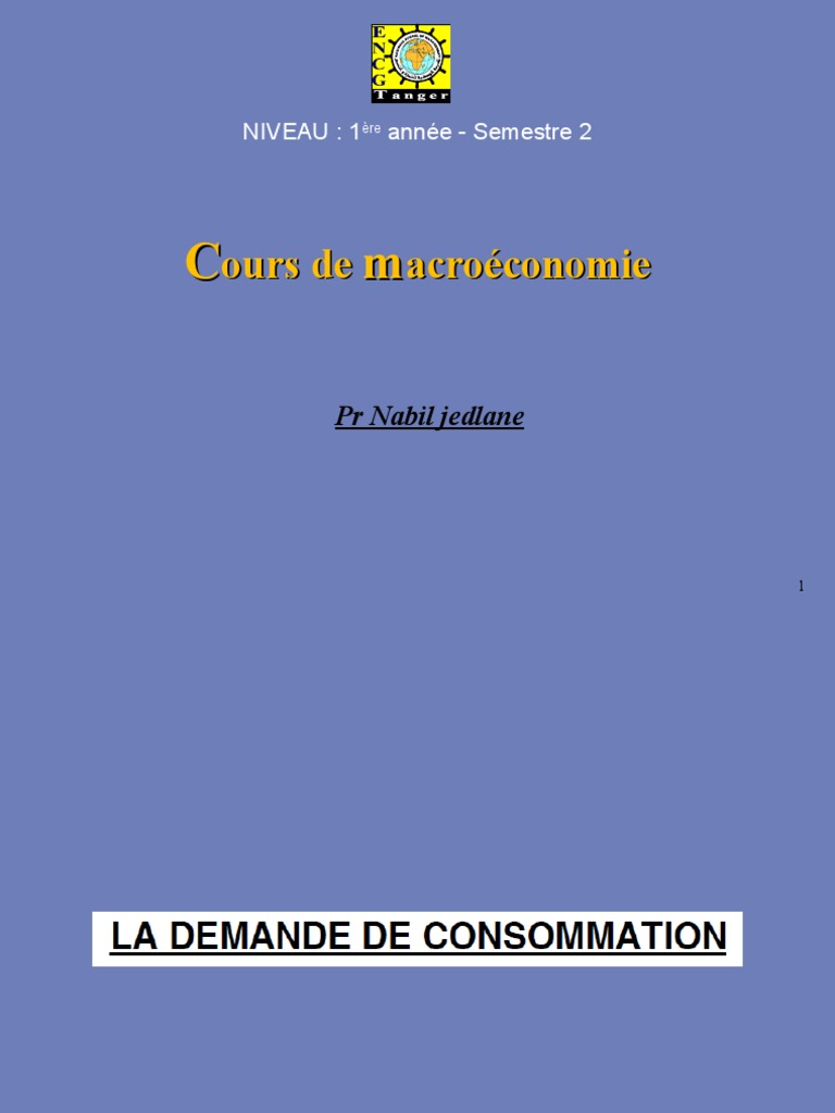 Cours 2 Macroéconomie Consommation | PDF | Consommation (Économie ... Cours 2 Macroéconomie Consommation | PDF | Consommation (Économie ...
