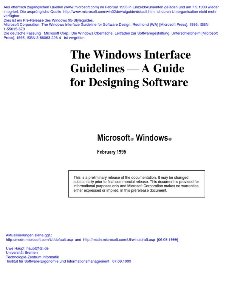 Microsoft Windows Guidelines | Design | Menu (Computing)