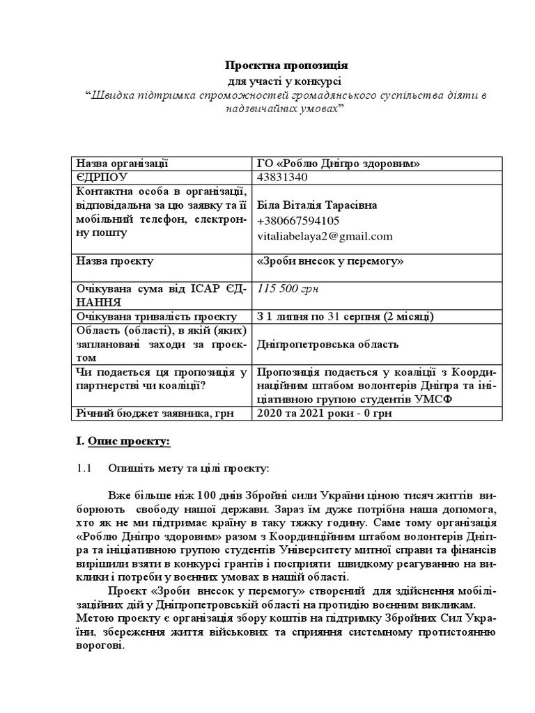 Готова проєктна пропозиція Pdf