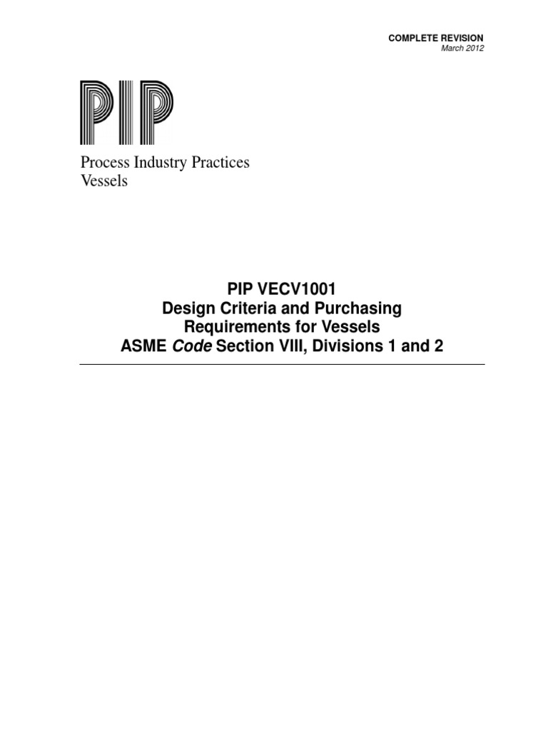 STD PIP VECV1001 2012 Design Criteria and Purchasing Requirements For ...