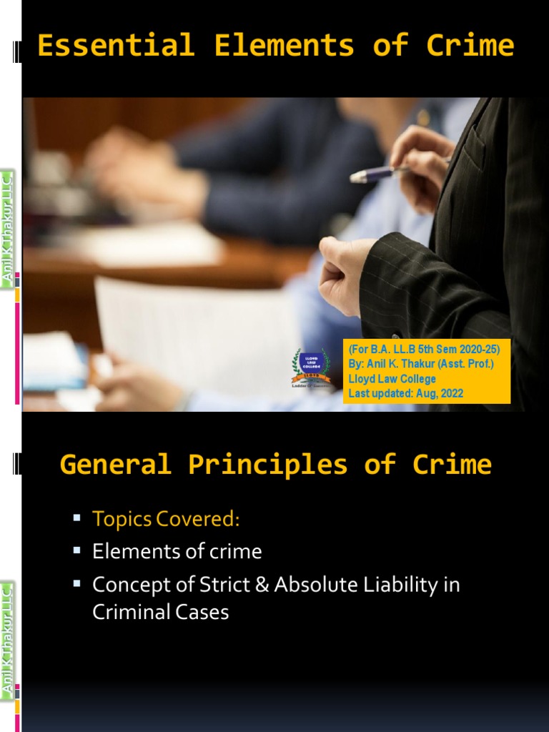 Essential Elements of Crime | Download Free PDF | Mens Rea | Element ...