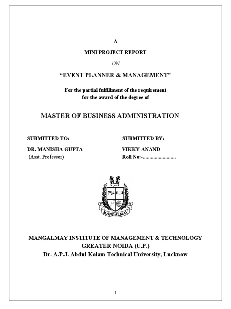 Event Planner & Management Mini Report | Download Free PDF | Sampling ...