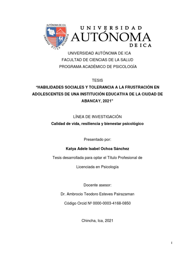 Katya Adele Isabel Ochoa Sánchez | PDF | Sicología | Inteligencia