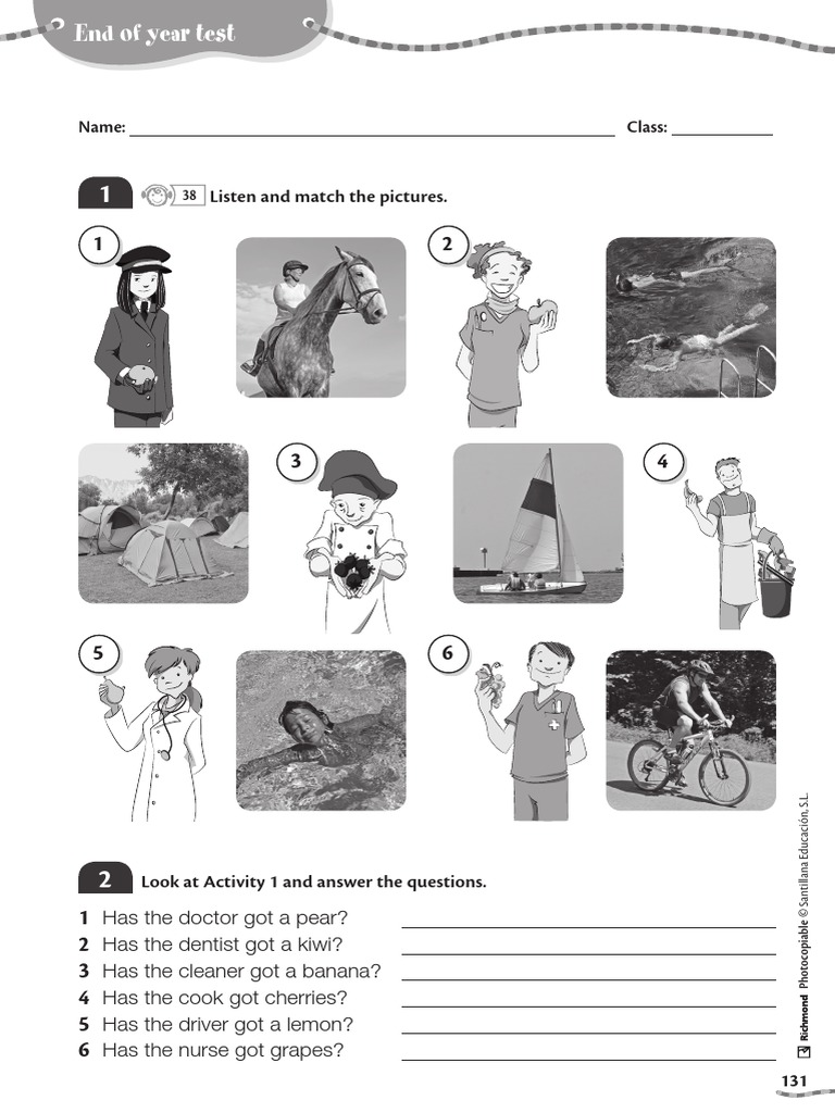 Wonder 2 End of Year Test 1 | PDF | Wellness