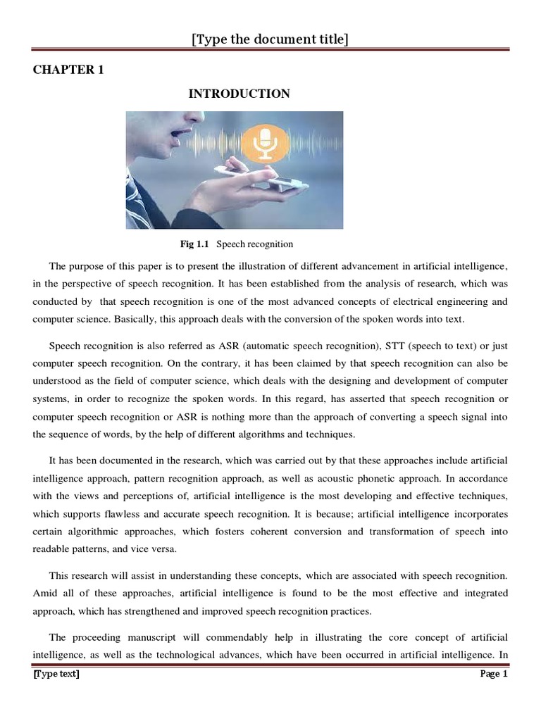 Artificial Intelligence in Voice Recognition | PDF | Speech Recognition | Artificial Intelligence