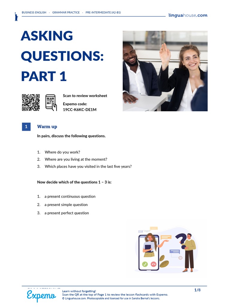 Asking Questions Part 1 American English Teacher | PDF | Question ...
