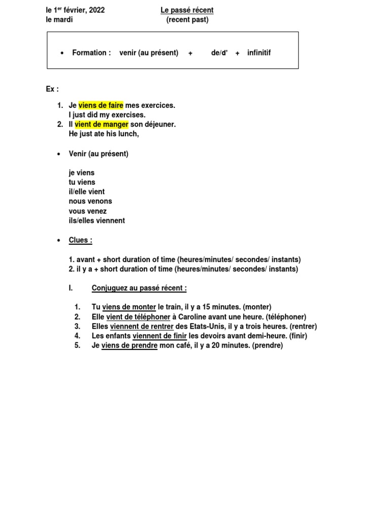 Le Passe Recent | PDF