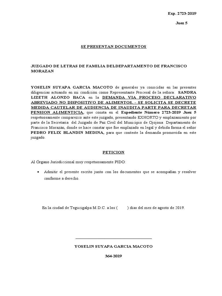 Se Presentan Documentos de Sandra | PDF