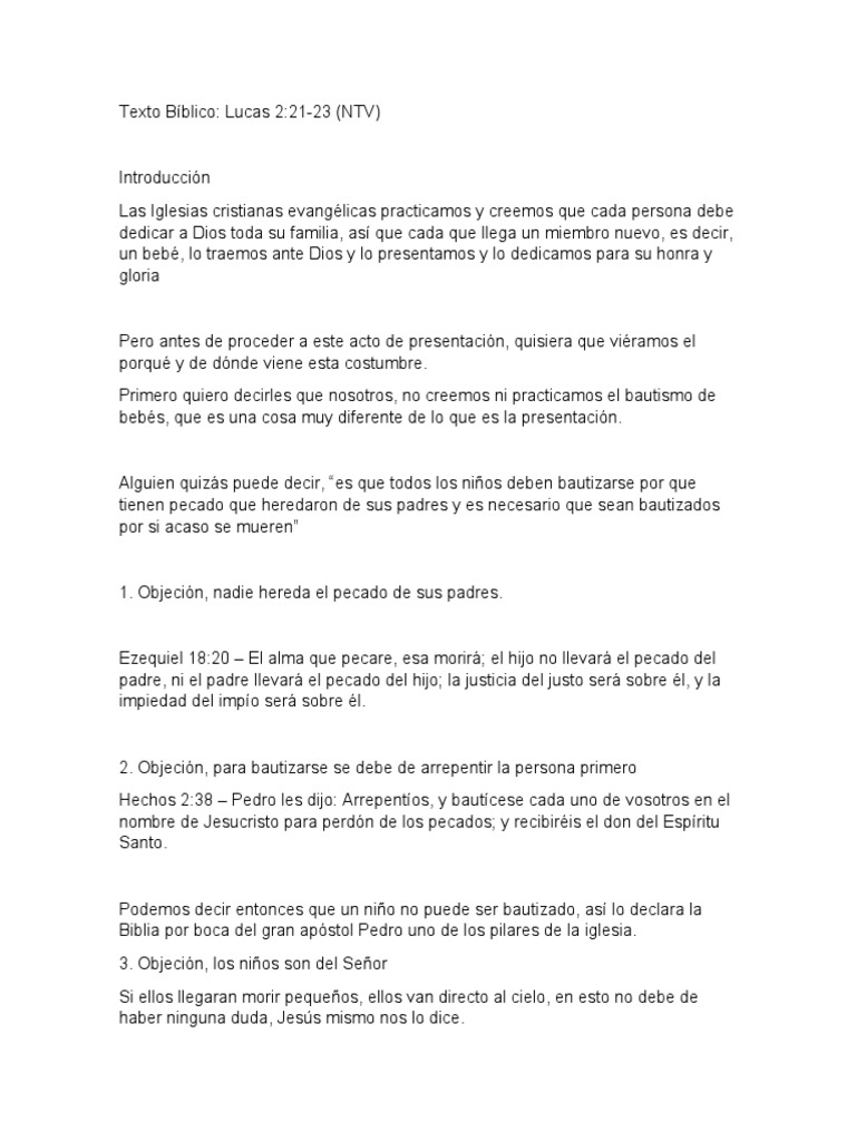 Bosquejos para Predicar Texto Bíblico | PDF | Bautismo | Pecado