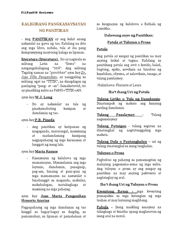 FILPAN Reviewer | PDF