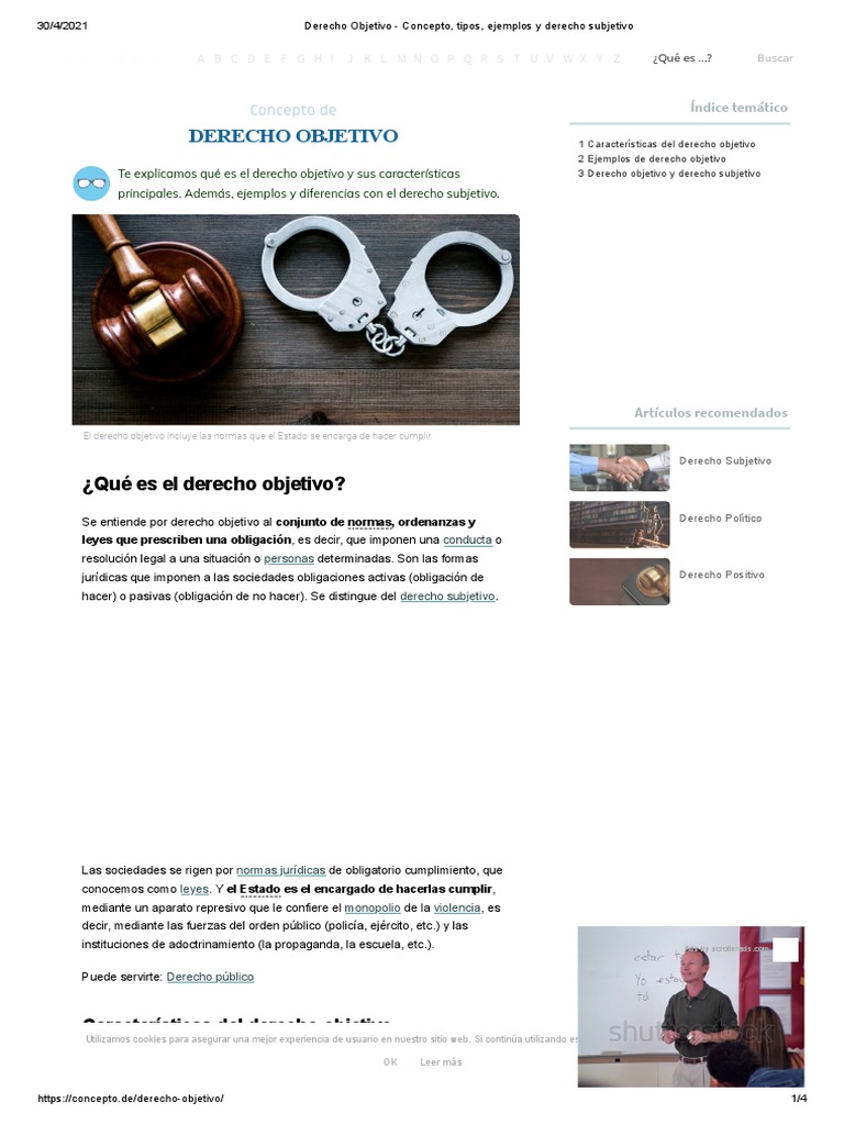 Derecho Objetivo - Concepto, Tipos, Ejemplos y Derecho Subjetivo ...