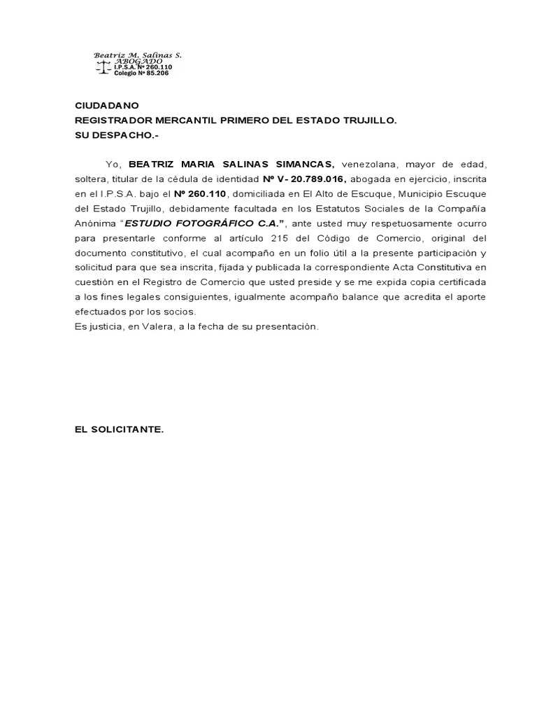 Modelo. Compañia Anónima | PDF | Junta Directiva | Compartir (Finanzas)