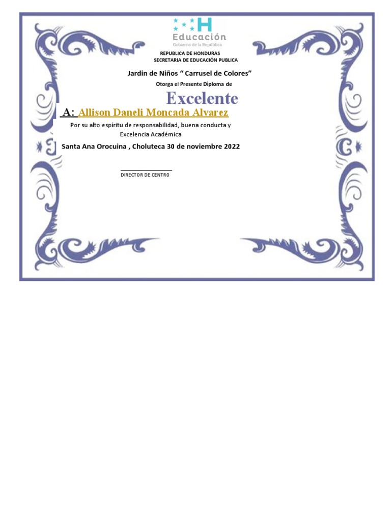 Diploma de Excelencia | PDF