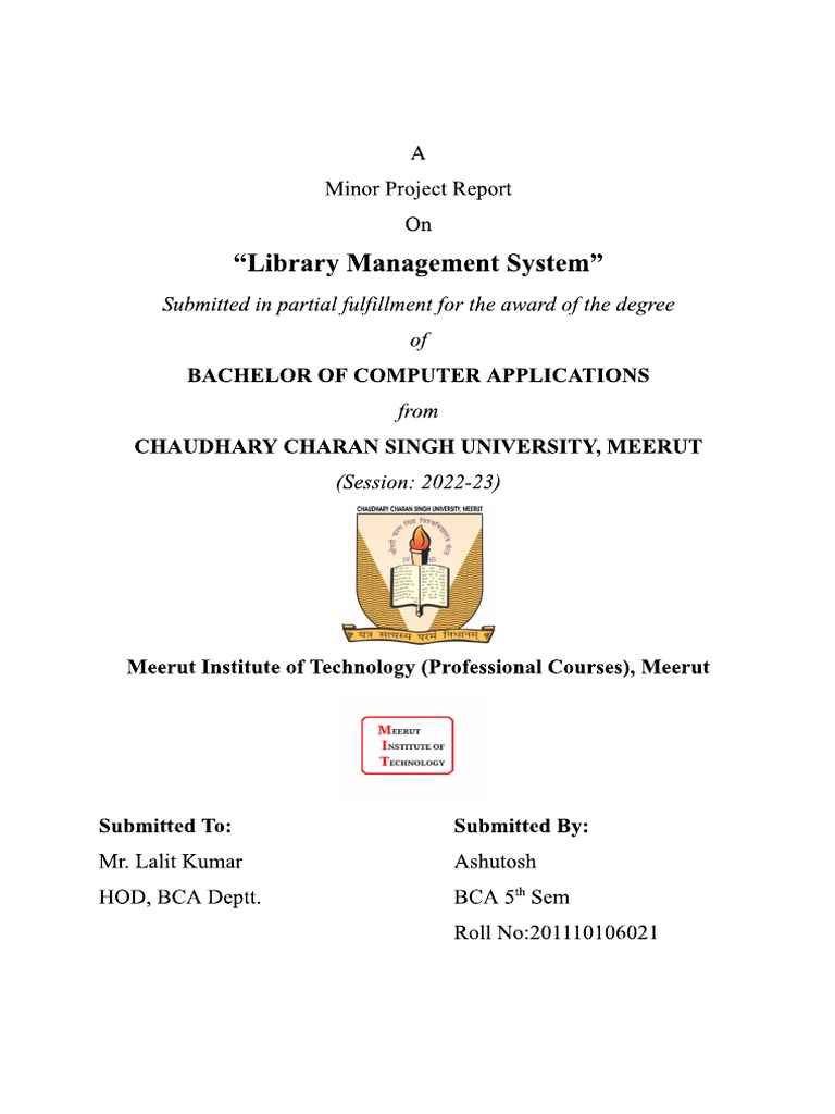 BCA Minor Project | PDF