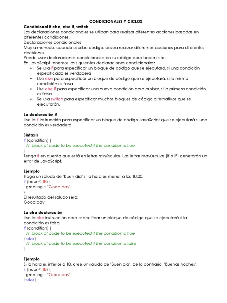 Condicionales y Ciclos | PDF | Script Java | Ingeniería Informática