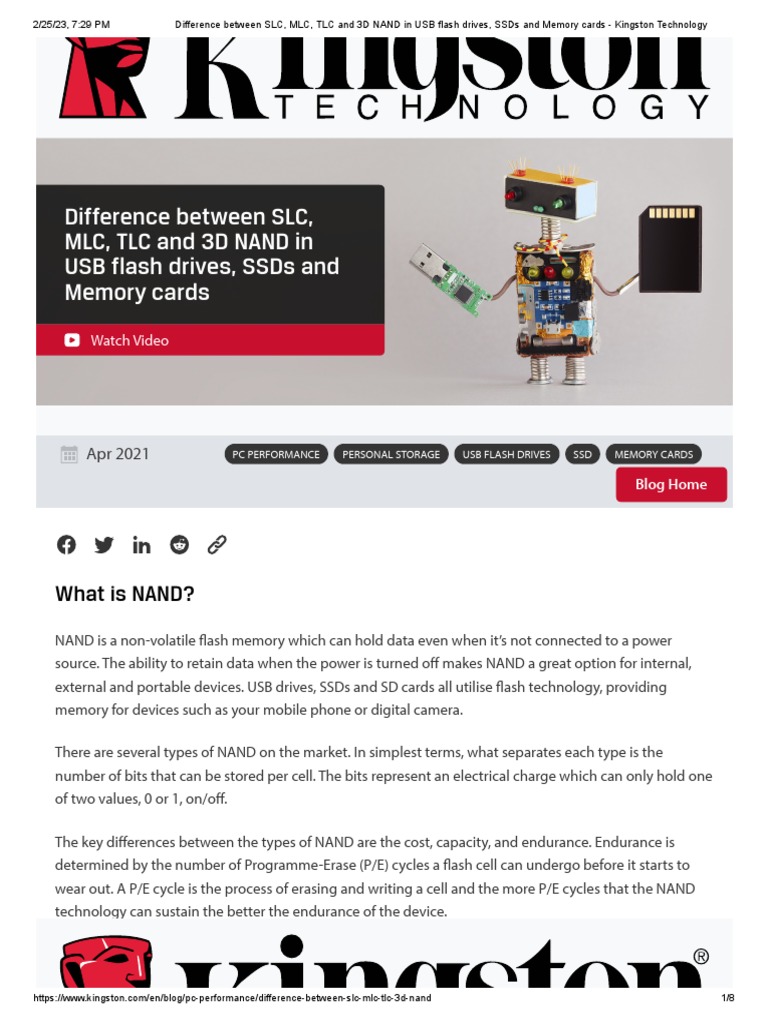 Difference Between SLC, MLC, TLC and 3D NAND in USB Flash Drives, SSDs ...