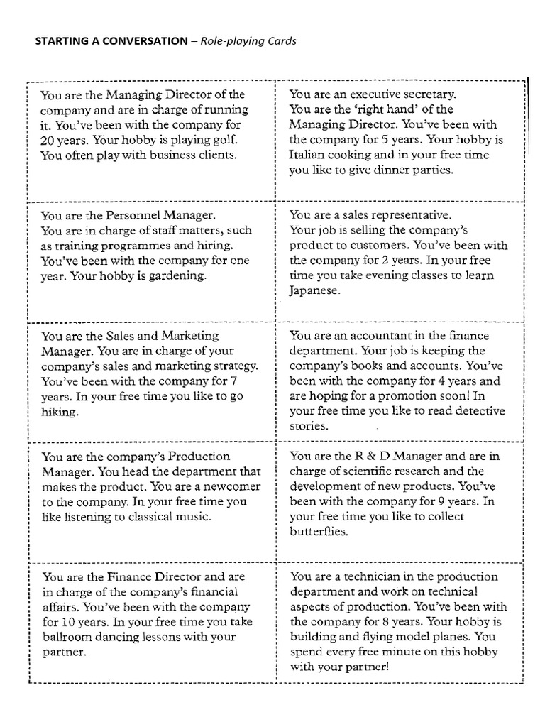 Roleplaying Cards | PDF