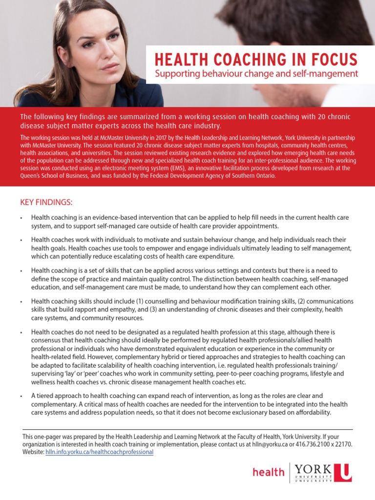 Health Coaching in Focus One - Pager - 2019 | PDF | Public Services ...