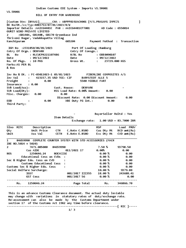 Customs Import Document Guide | PDF