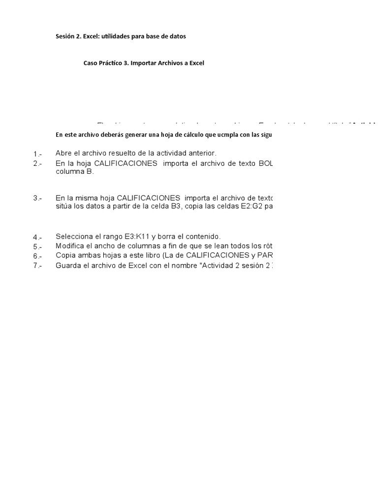 Caso Practico 3S2 Importar Archivos A Excel | PDF