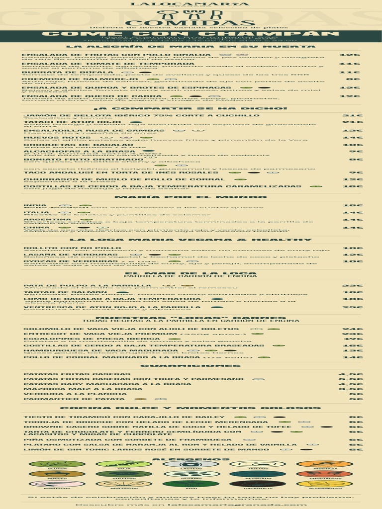 Carta Comida | PDF | ensalada | Alimentos