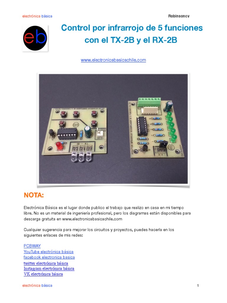 Control Por Infrarrojo de 5 Funciones Con El TX 2B y RX 2B | PDF ... Control Por Infrarrojo de 5 Funciones Con El TX 2B y RX 2B | PDF ...