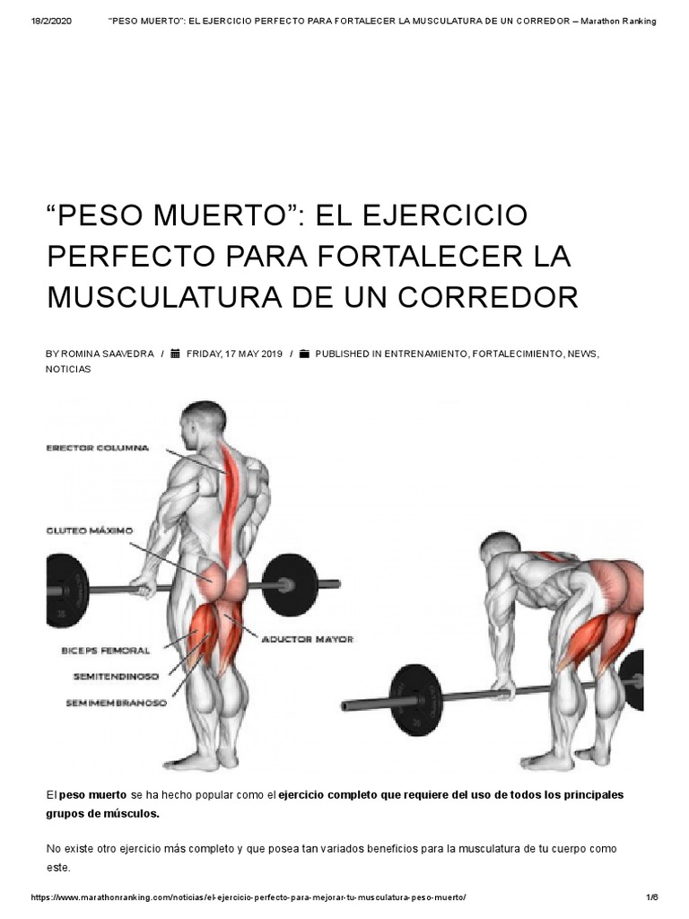 "PESO MUERTO" - EL EJERCICIO PERFECTO PARA FORTALECER LA MUSCULATURA DE ...