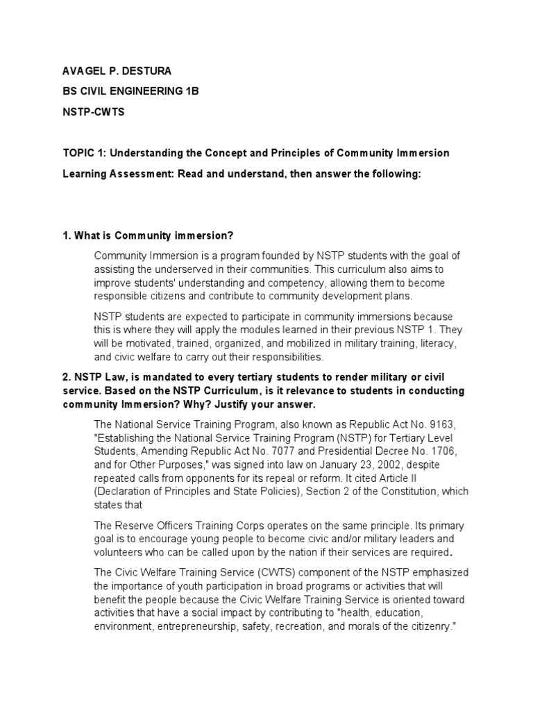 NSTP Mod1 | PDF | Nursing | Community