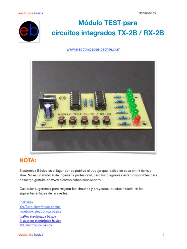 Módulo TEST para Circuitos Integrados TX 2B RX 2B Jack | PDF ...