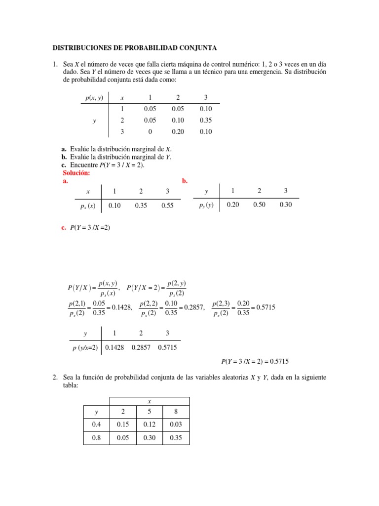 Distribuciones de Probabilidad Conjunta PP | PDF | Distribución de ...