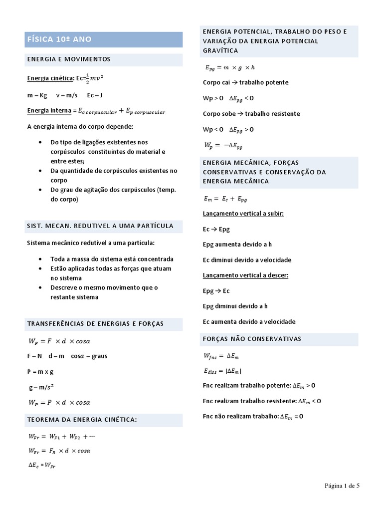 Resumo Fisica 10 Ano | PDF