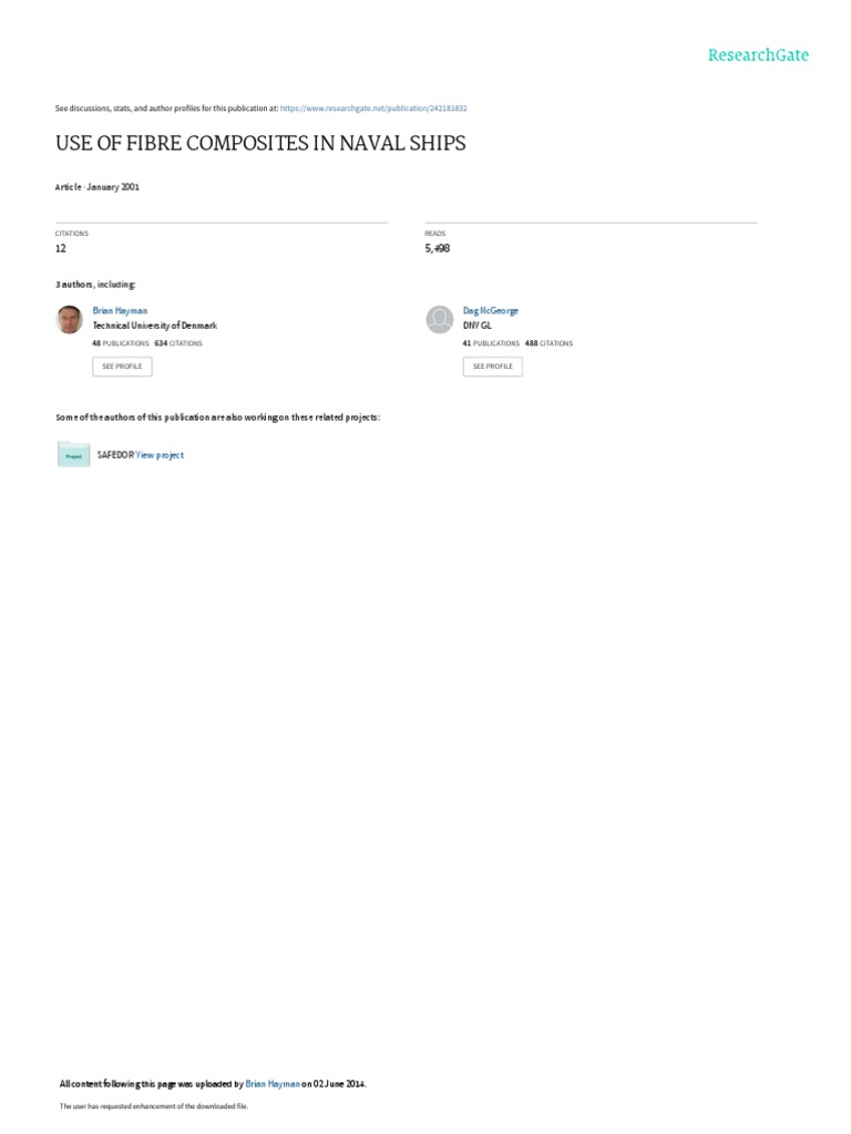 Fibre Composites in Naval Ships | PDF | Composite Material | Fibre ...