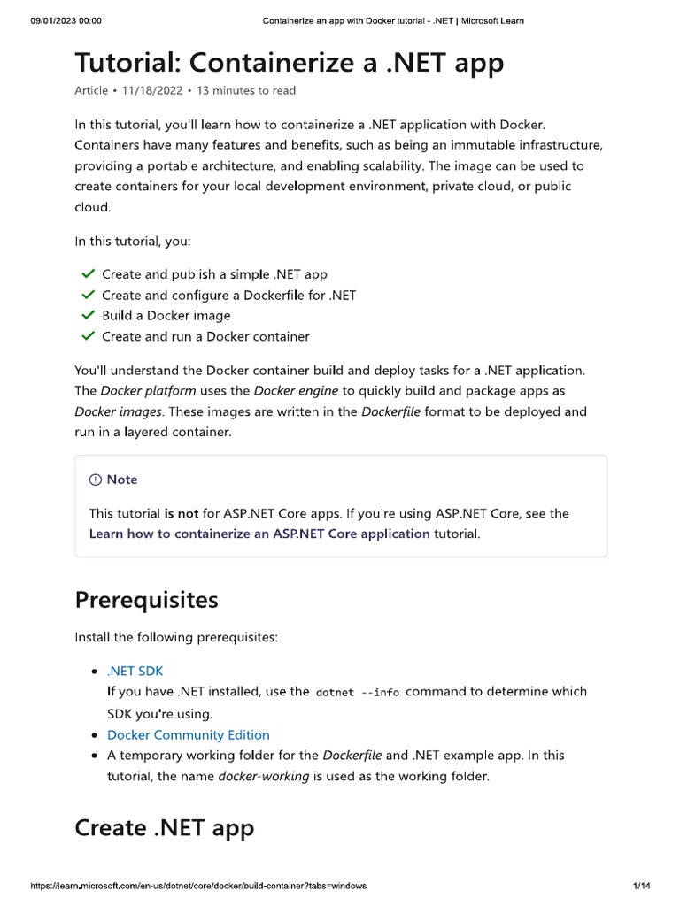 Containerize A DOTNET APP | PDF