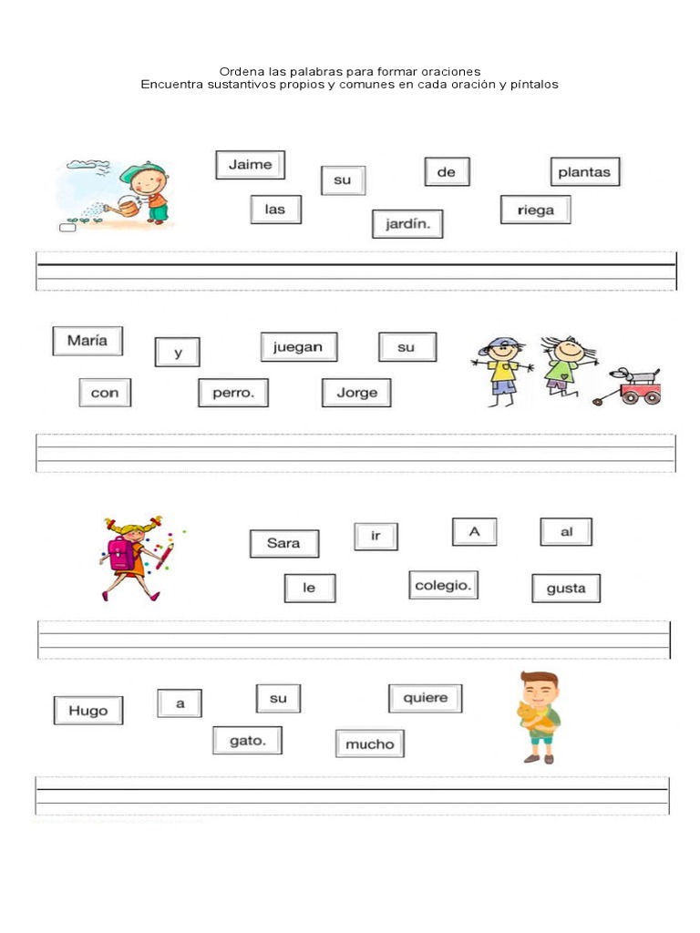 Ordena Las Palabras para Formar Oraciones | PDF