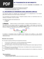 Mecanismos de Transmisión Lineal | PDF | Palanca | Herramientas