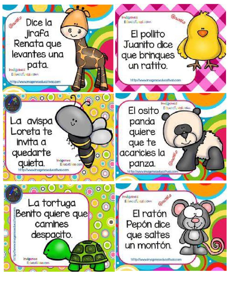 Tarjetas de Imitacion de Animales | PDF