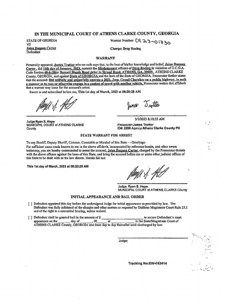 Charges Against Jalen Carter | PDF
