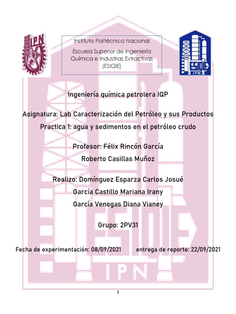 Practica 1 Corregida Lab CPP | PDF | Petróleo | Agua