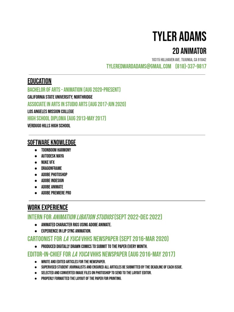 Tyler Adams Resume | PDF