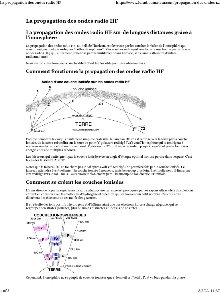 Propagation des ondes radio HF | PDF | Ionosphère | Propagation des ...
